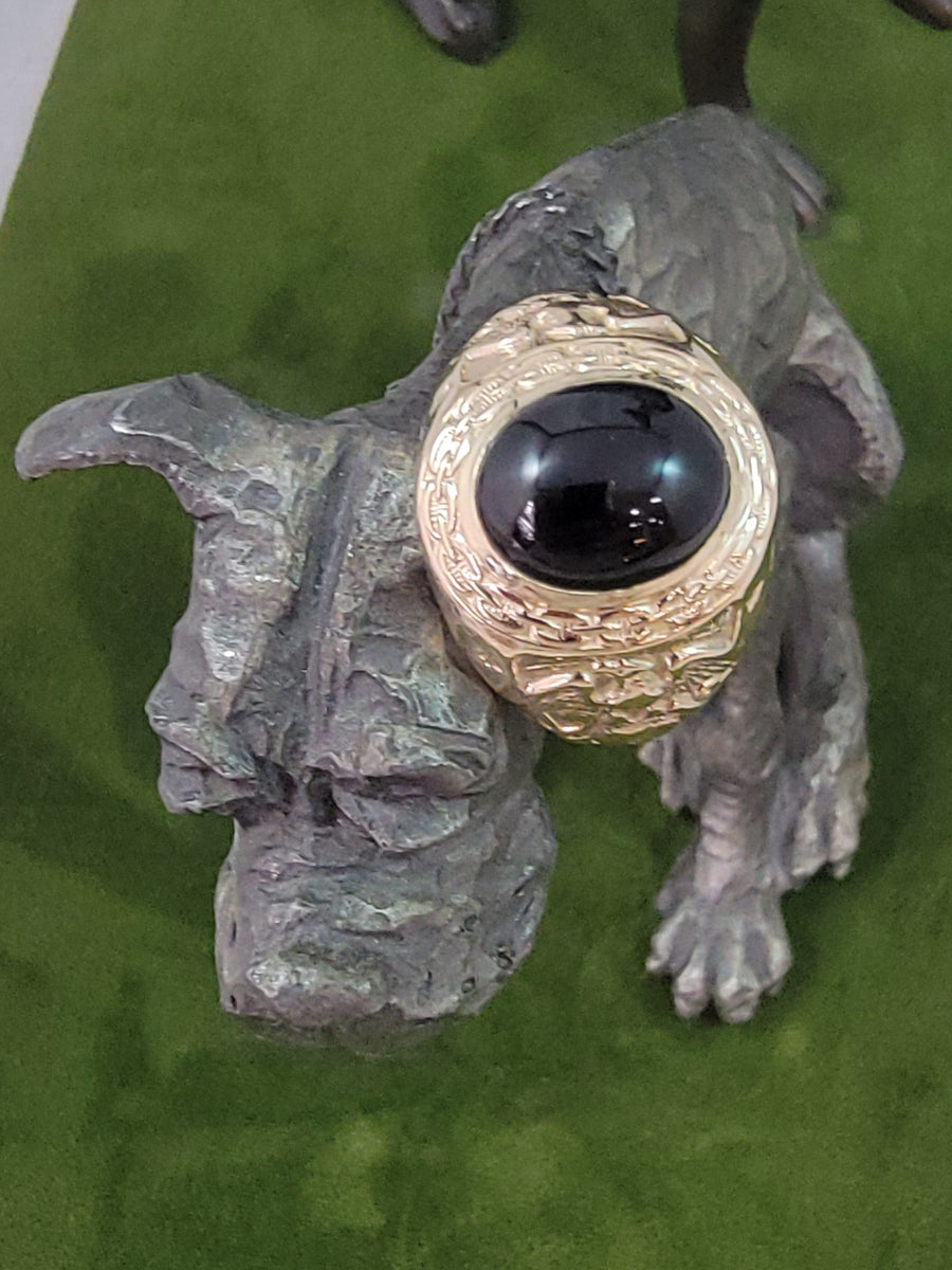 10k gold Black Onyx USMC US Marine Corp men's estate ring – Rambling Rose